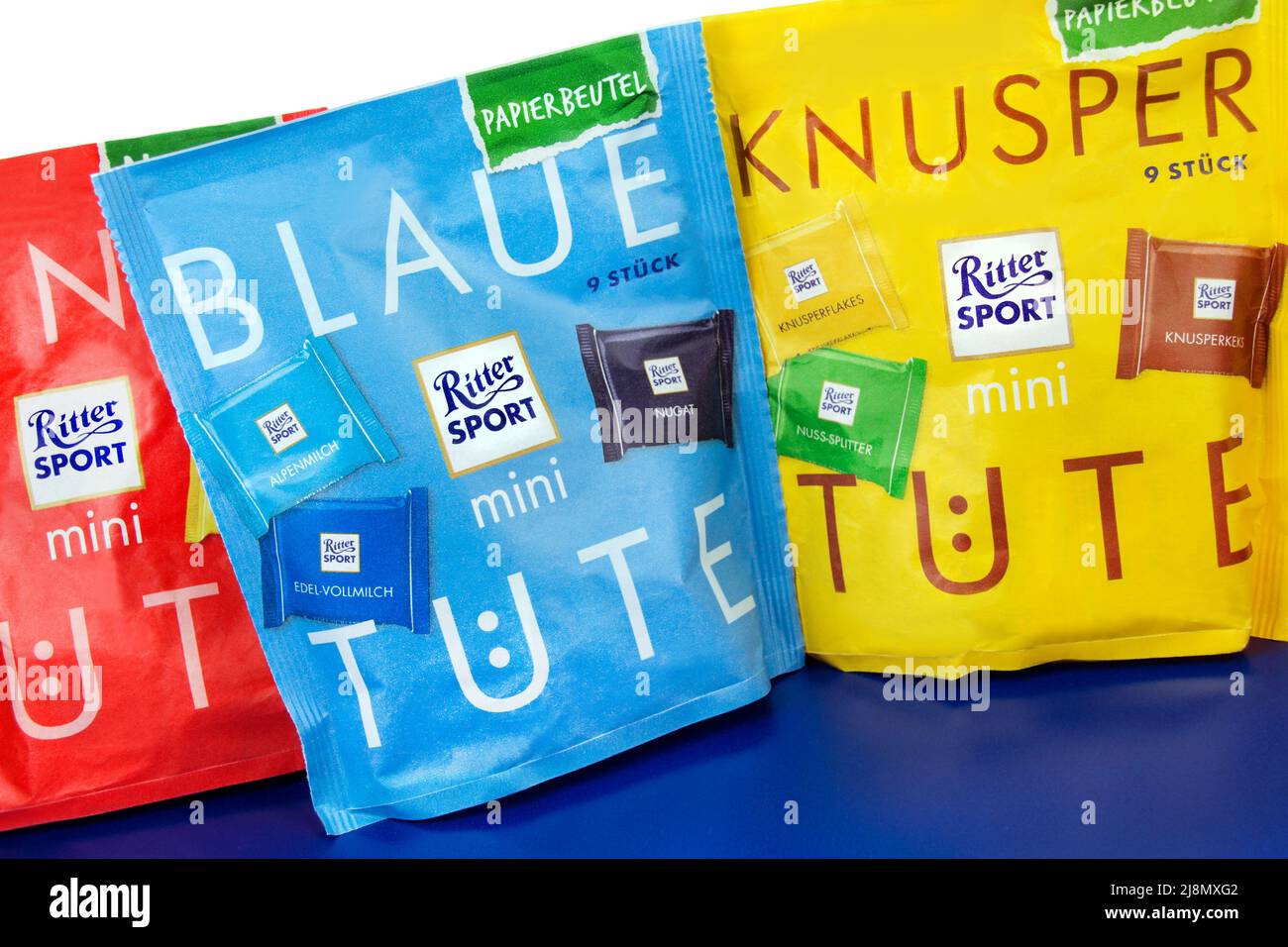 Hamburg, Germany - May 16 2022: Various Ritter Sport mini chocolates in ...