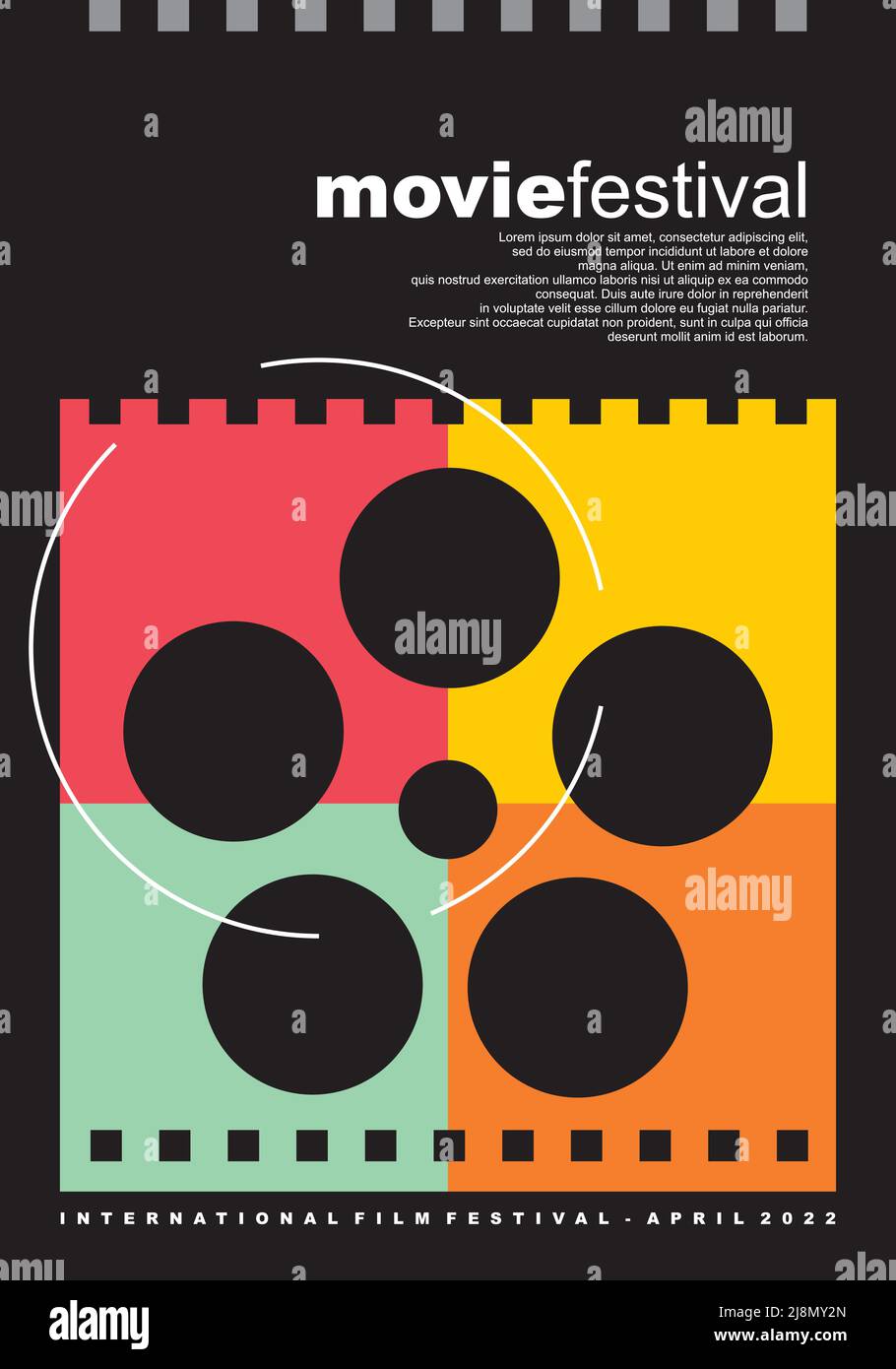 Abstract colorful brochure or poster design for international film ...