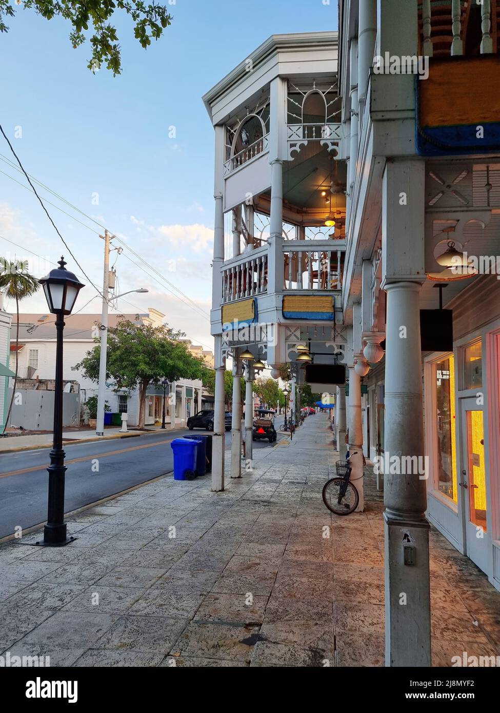 Key West famous Duval street view, south Florida Keys, United states of ...