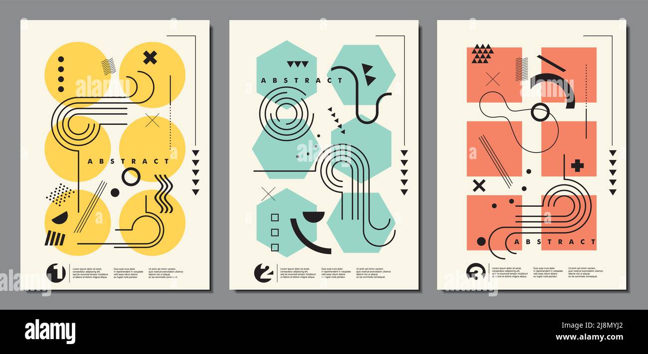 Abstract document templates made from geometric shapes. Brochure covers ...