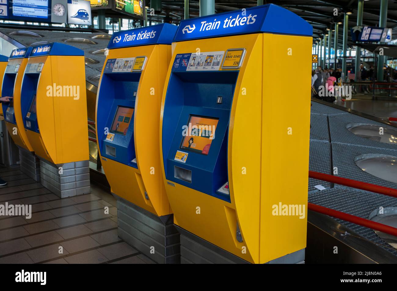 Ticket Machine For The Trains At The Schiphol Airport The Netherlands ...