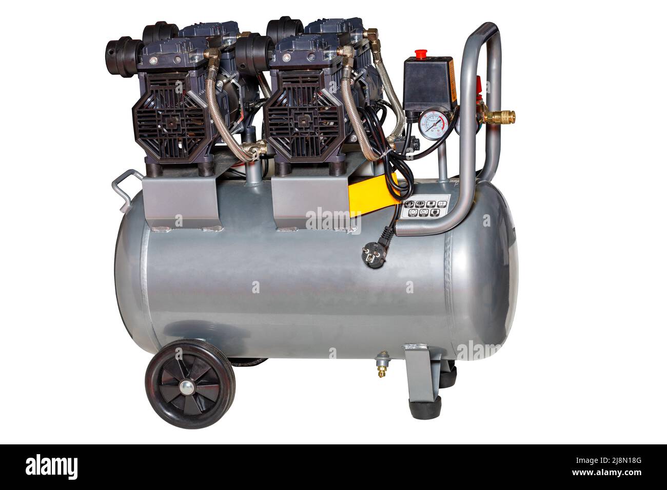 The industrial compressor two cylinder for injection of compressed air ...