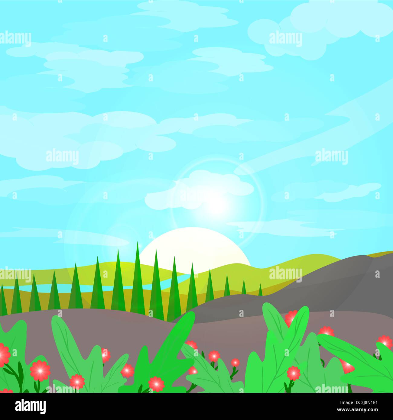 Landscape meadow outdoor in summer scenery abstract background ...