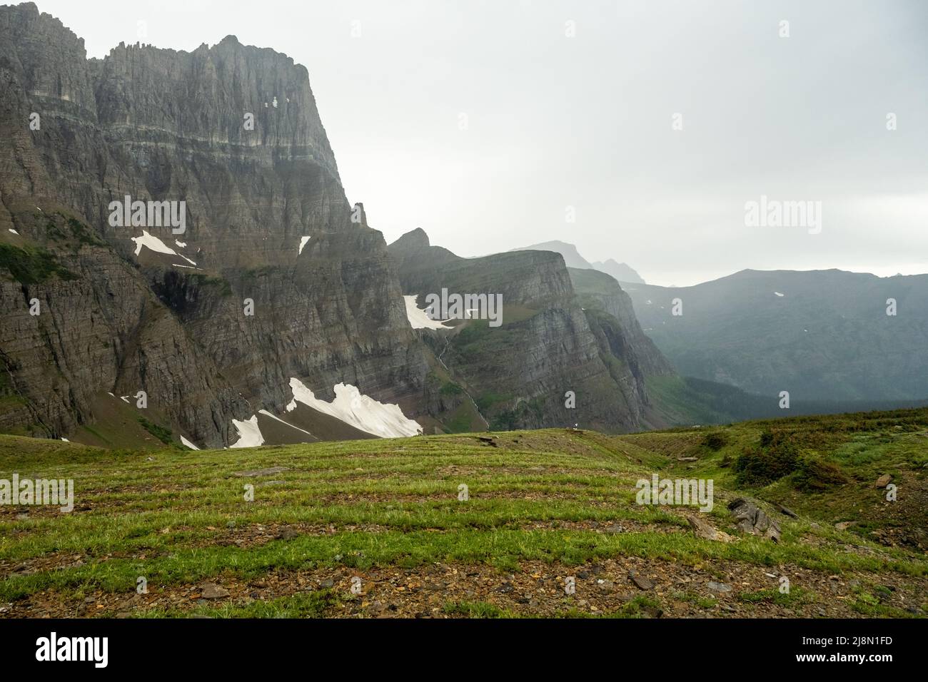 Mount Gould and Angel Wing In The Rain in Glacier National Park Stock ...