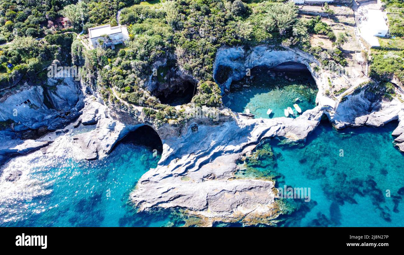 Latina 2022. Aerial view of the rugged coast and the beautiful ...