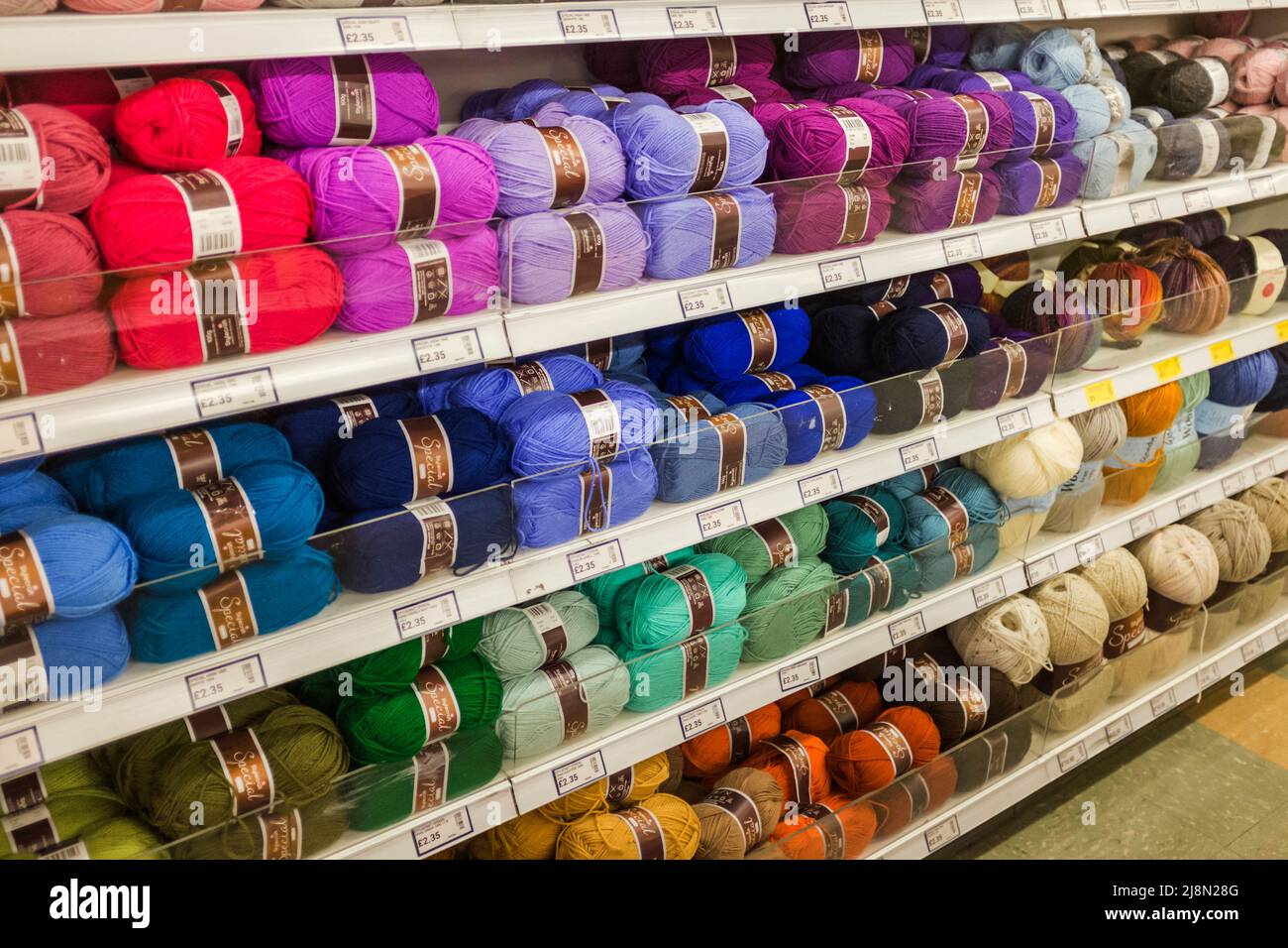 Shelves full of wool in Boyes Store in Darlington,England,UK Stock ...