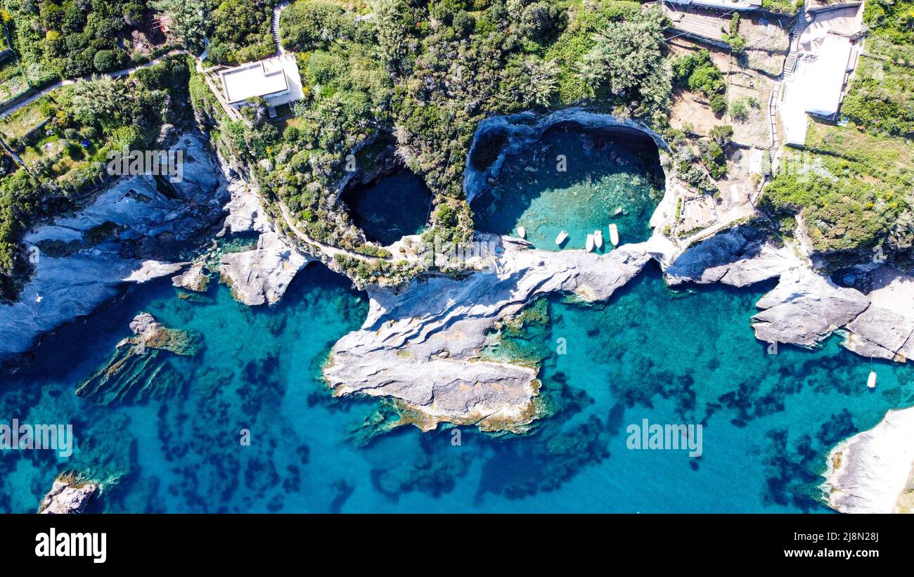 Latina 2022. Aerial view of the rugged coast and the beautiful ...