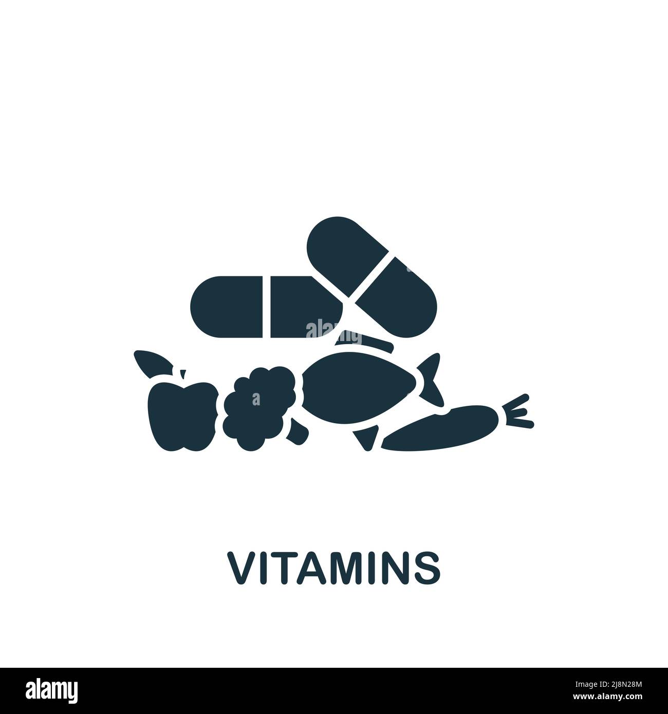 Vitamins icon. Monochrome simple Healthy Lifestyle icon for templates ...