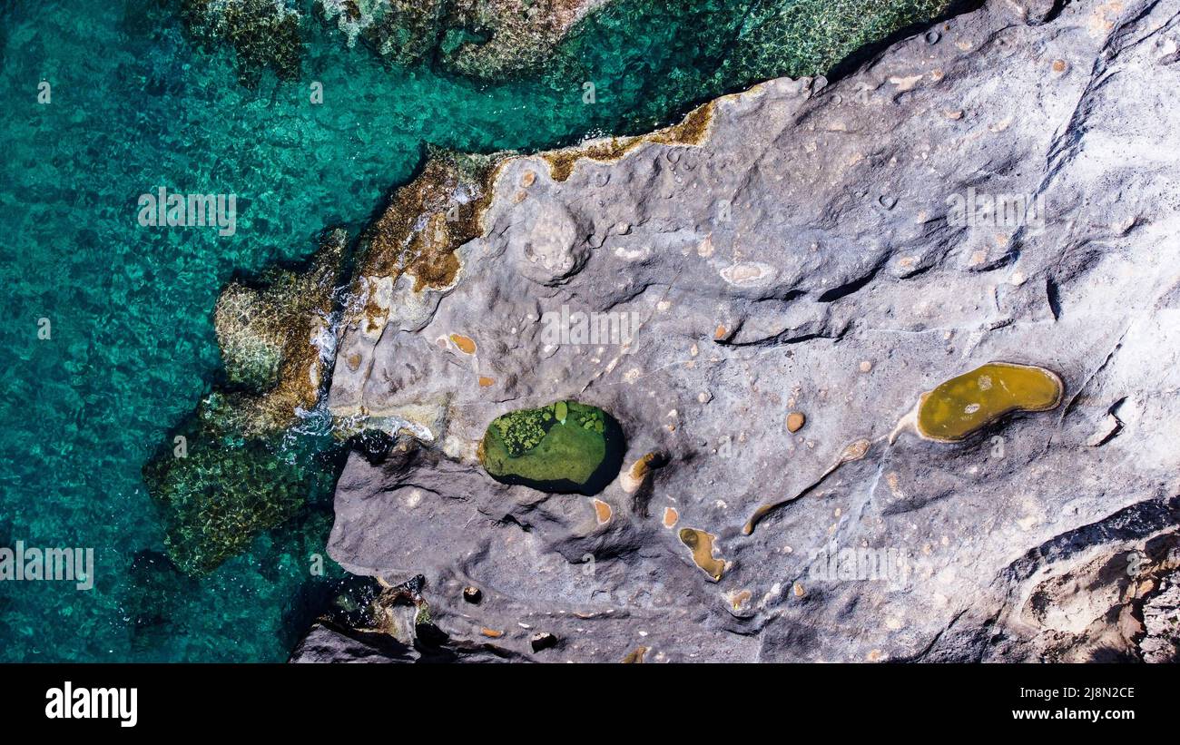 Latina 2022. Aerial view of the rugged coast and the beautiful ...