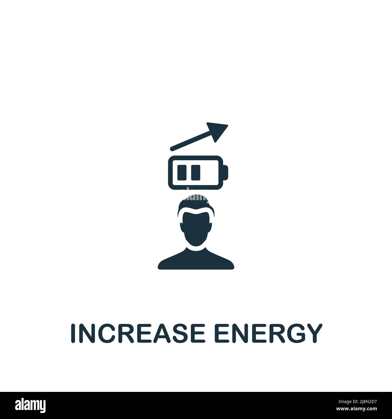 Increase Energy icon. Monochrome simple Healthy Lifestyle icon for ...