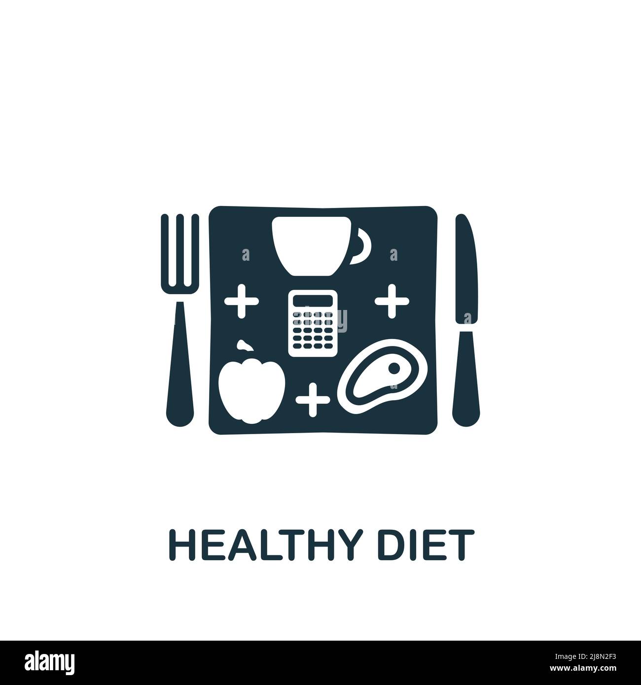 Healthy Diet icon. Monochrome simple Healthy Lifestyle icon for ...