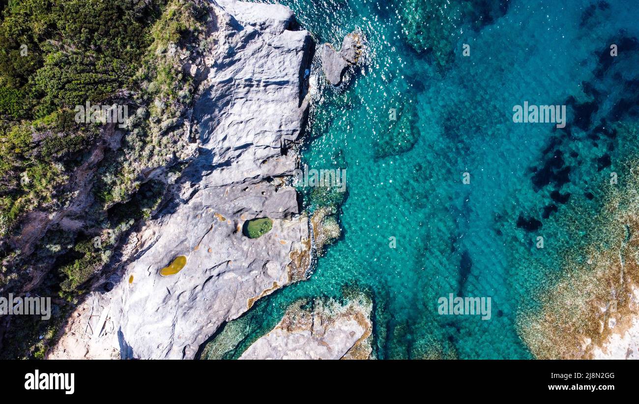 Latina 2022. Aerial view of the rugged coast and the beautiful ...