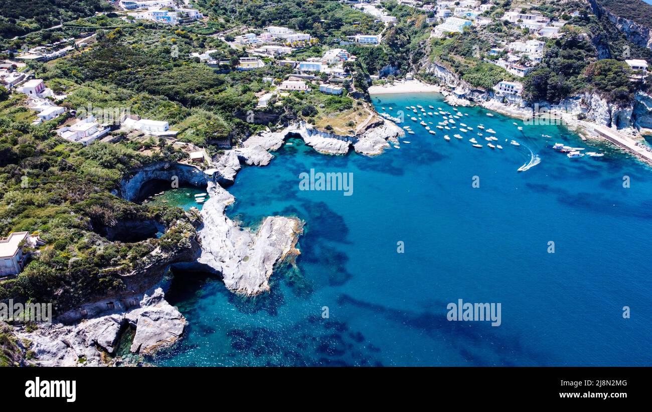 Latina 2022. Aerial view of the rugged coast and the beautiful ...