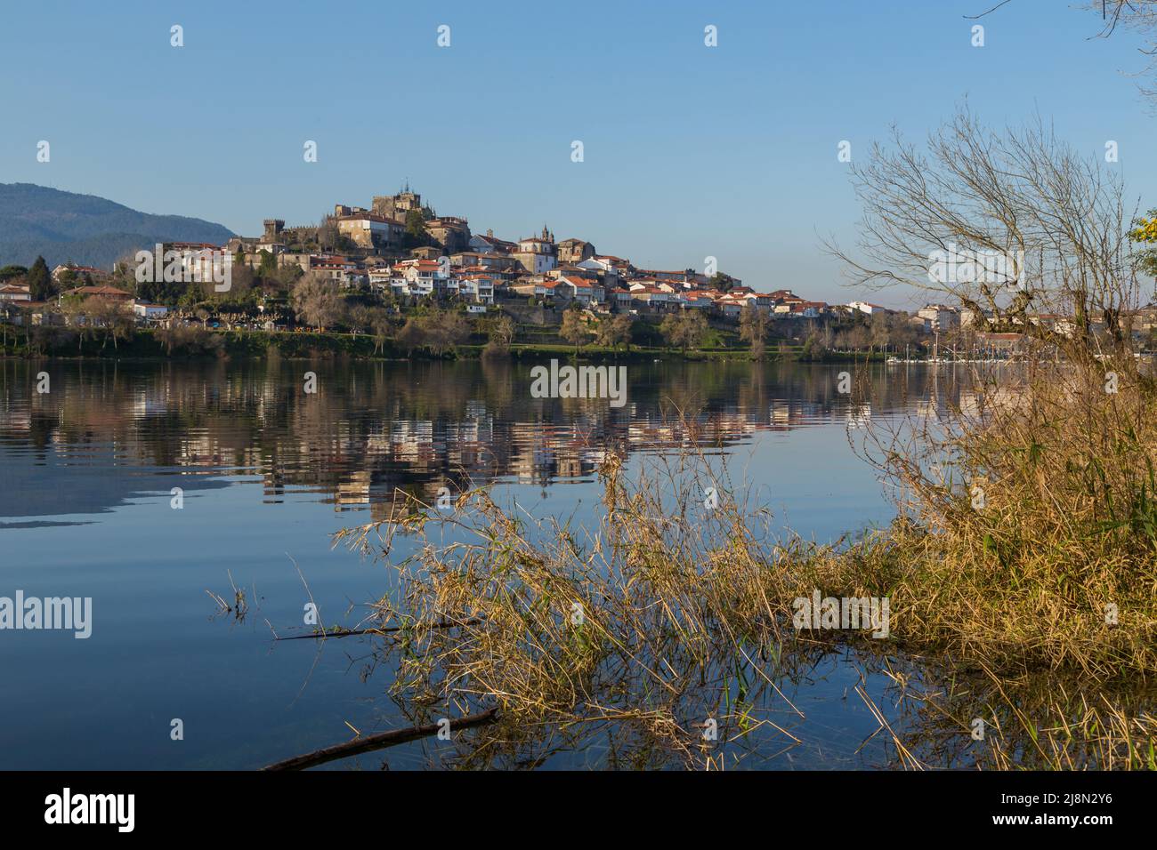 View of the River Minho from the International Bridge of Tui, Valenca ...