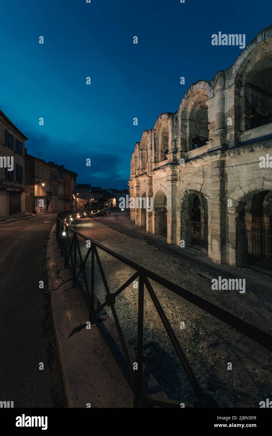 Street view and historical buildings in Arles, Provence, France Stock ...