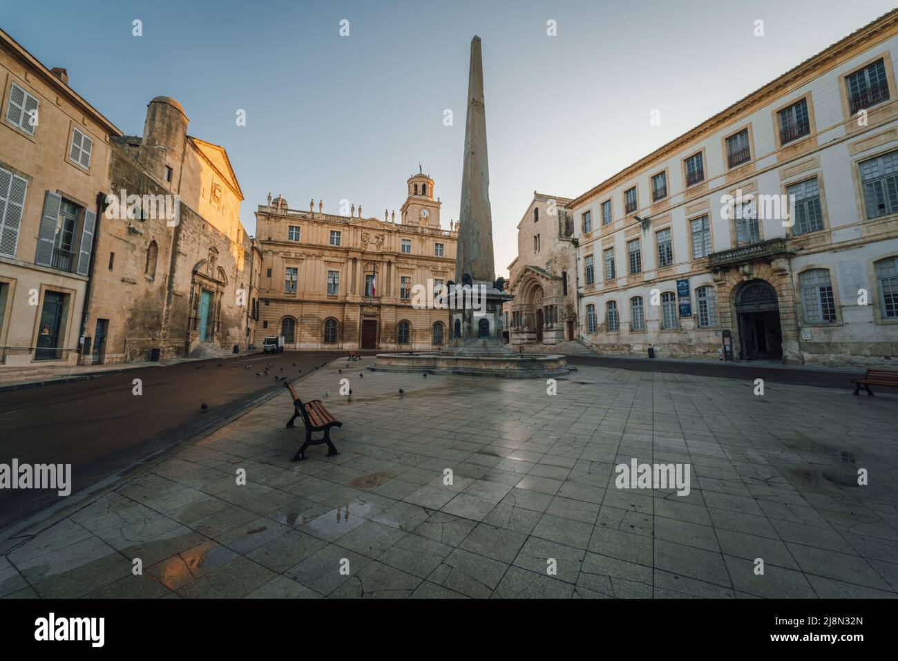 Street view and historical buildings in Arles, Provence, France Stock ...