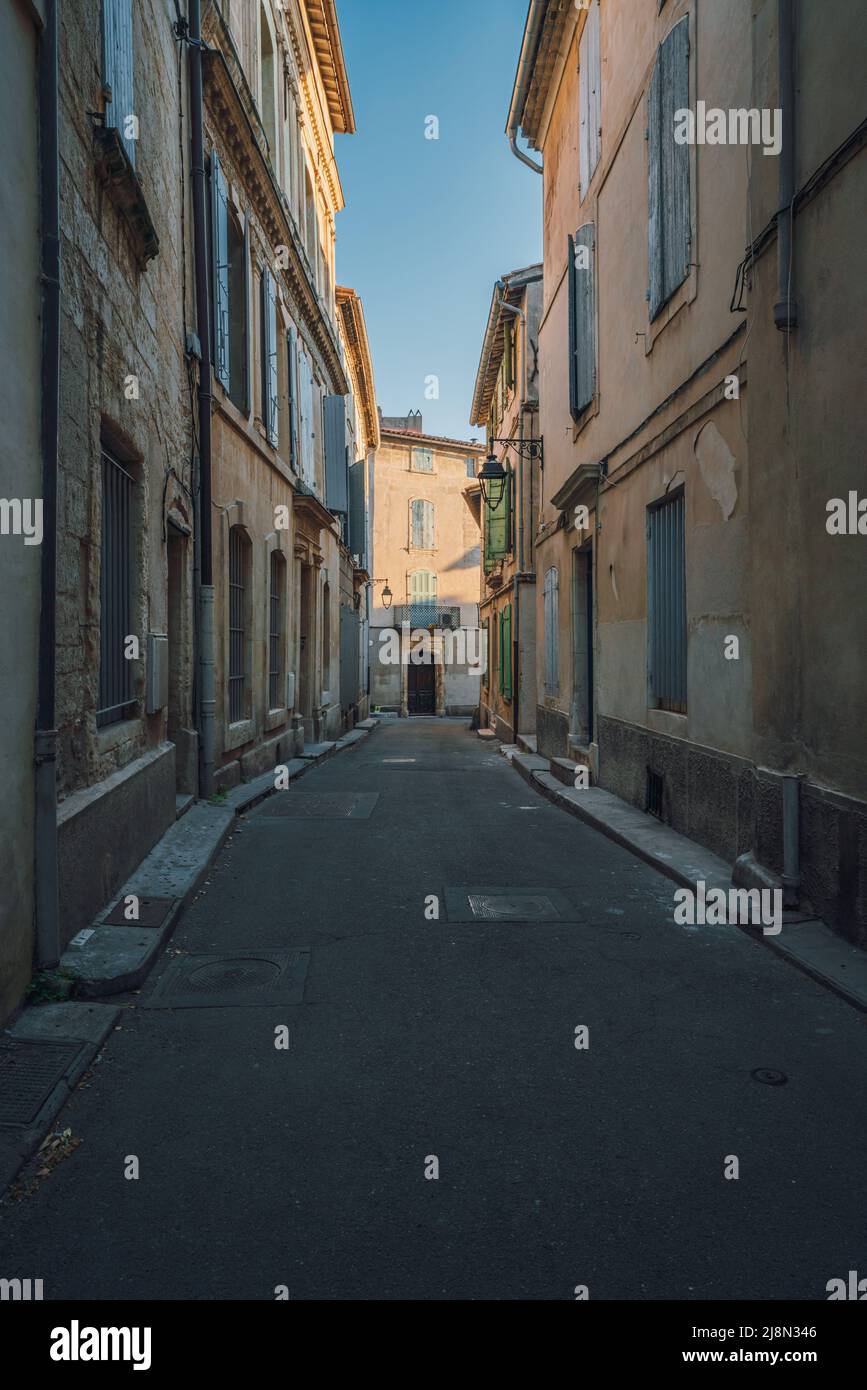 Street view and historical buildings in Arles, Provence, France Stock ...