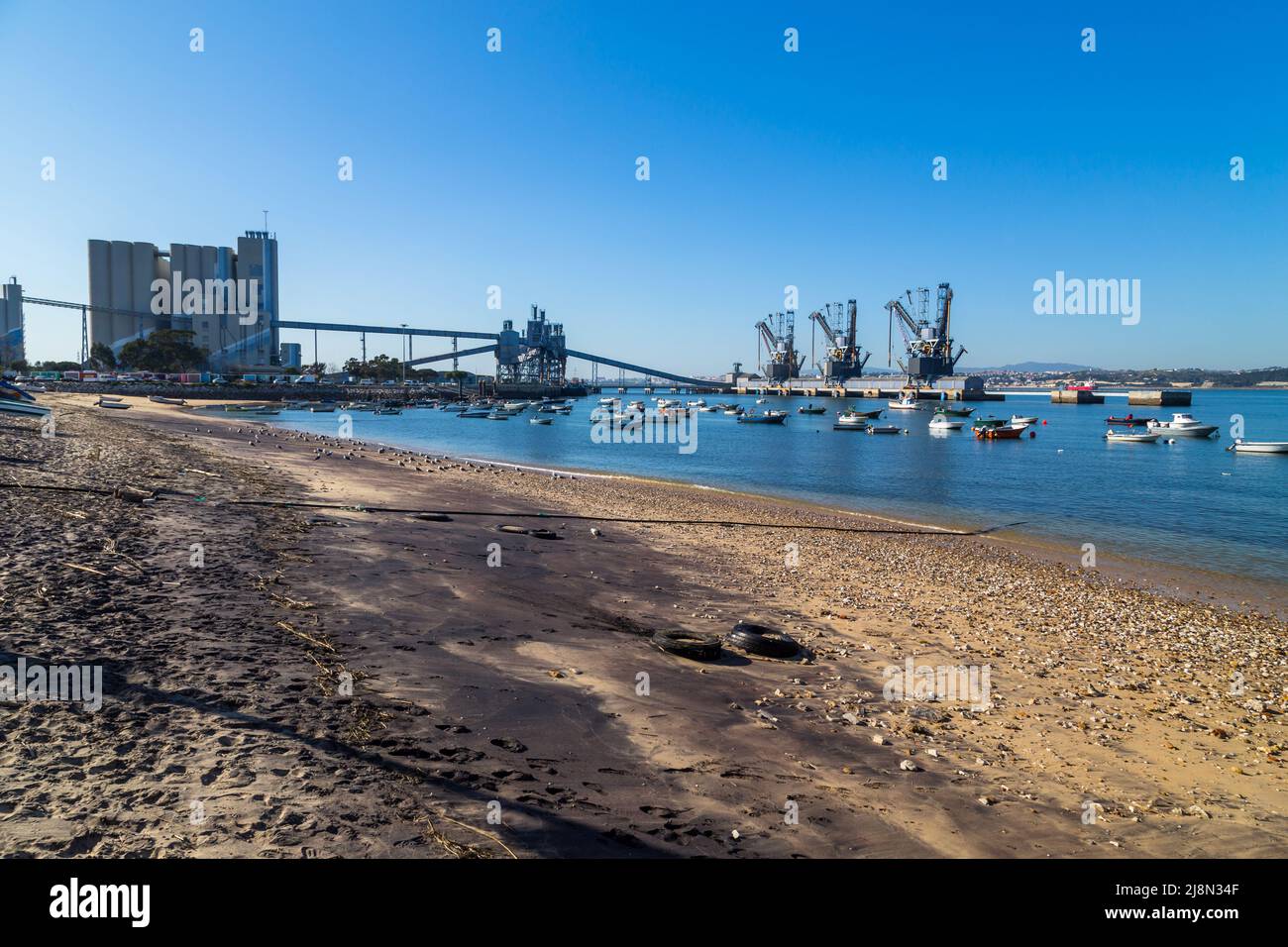 Trafaria; Portugal - March 01; 2022: Deep water terminal and silo for ...