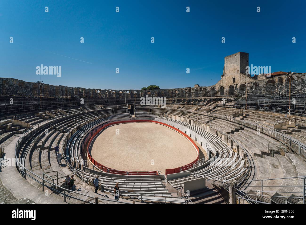 The Roman Amphitheatre of (Arènes d'Arles), Arles, Bouches-du-Rhône, Provence, France. Roman and ...