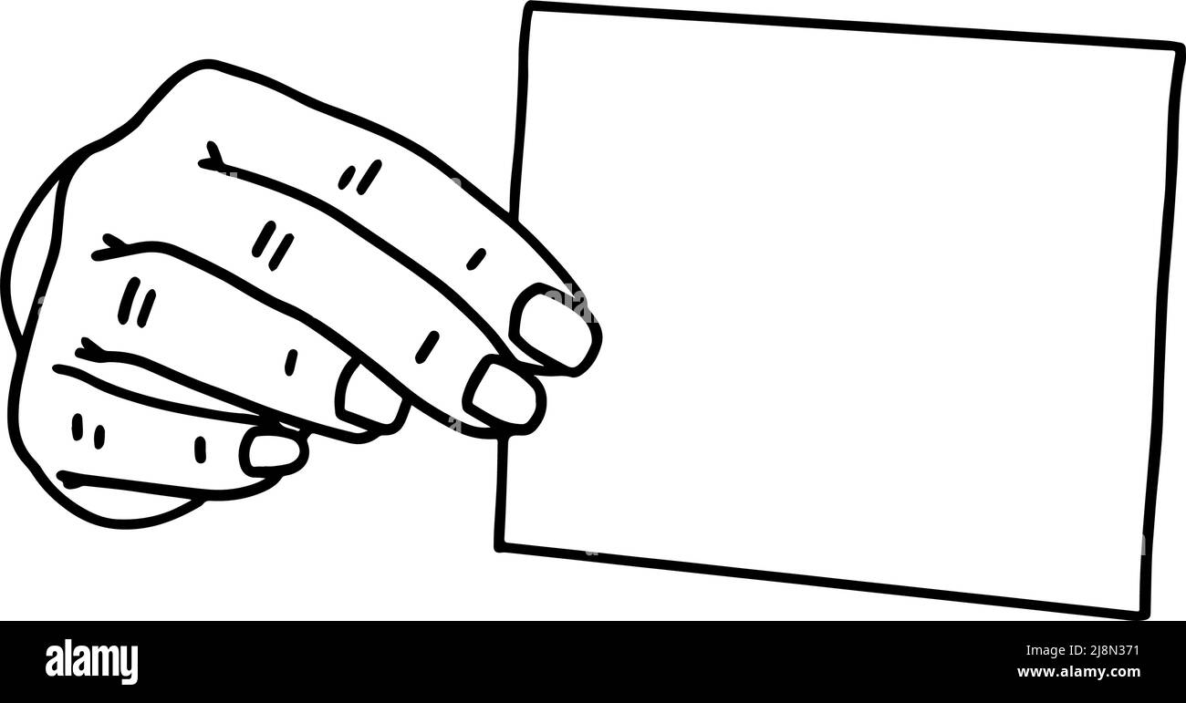 hand hold empty paper doodle vector illustration Stock Vector Image ...