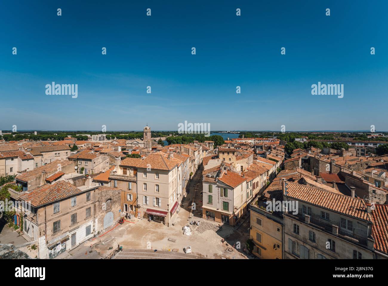 Street view and historical buildings in Arles, Provence, France Stock ...