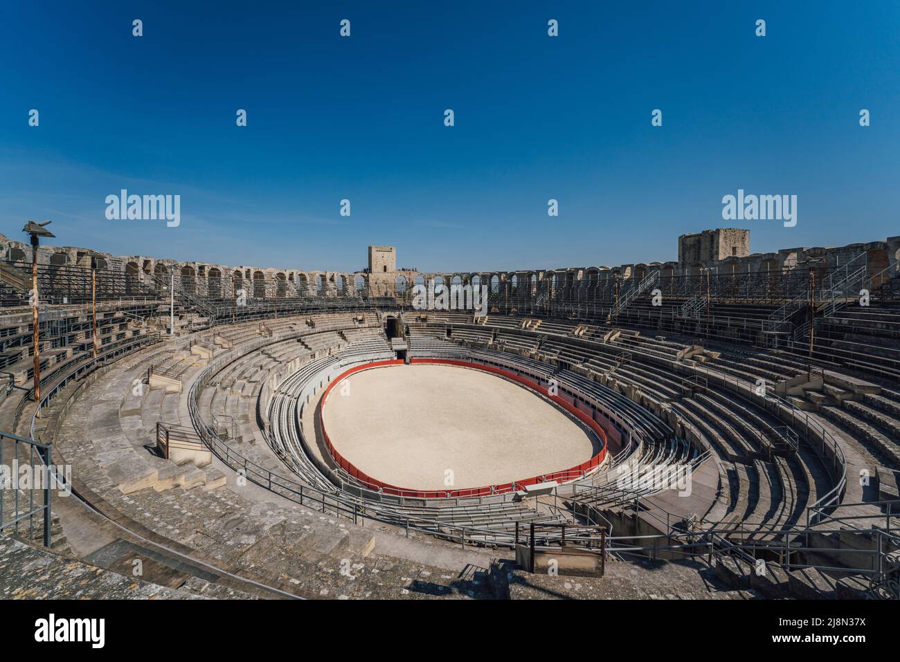 The Roman Amphitheatre of (Arènes d'Arles), Arles, Bouches-du-Rhône, Provence, France. Roman and ...
