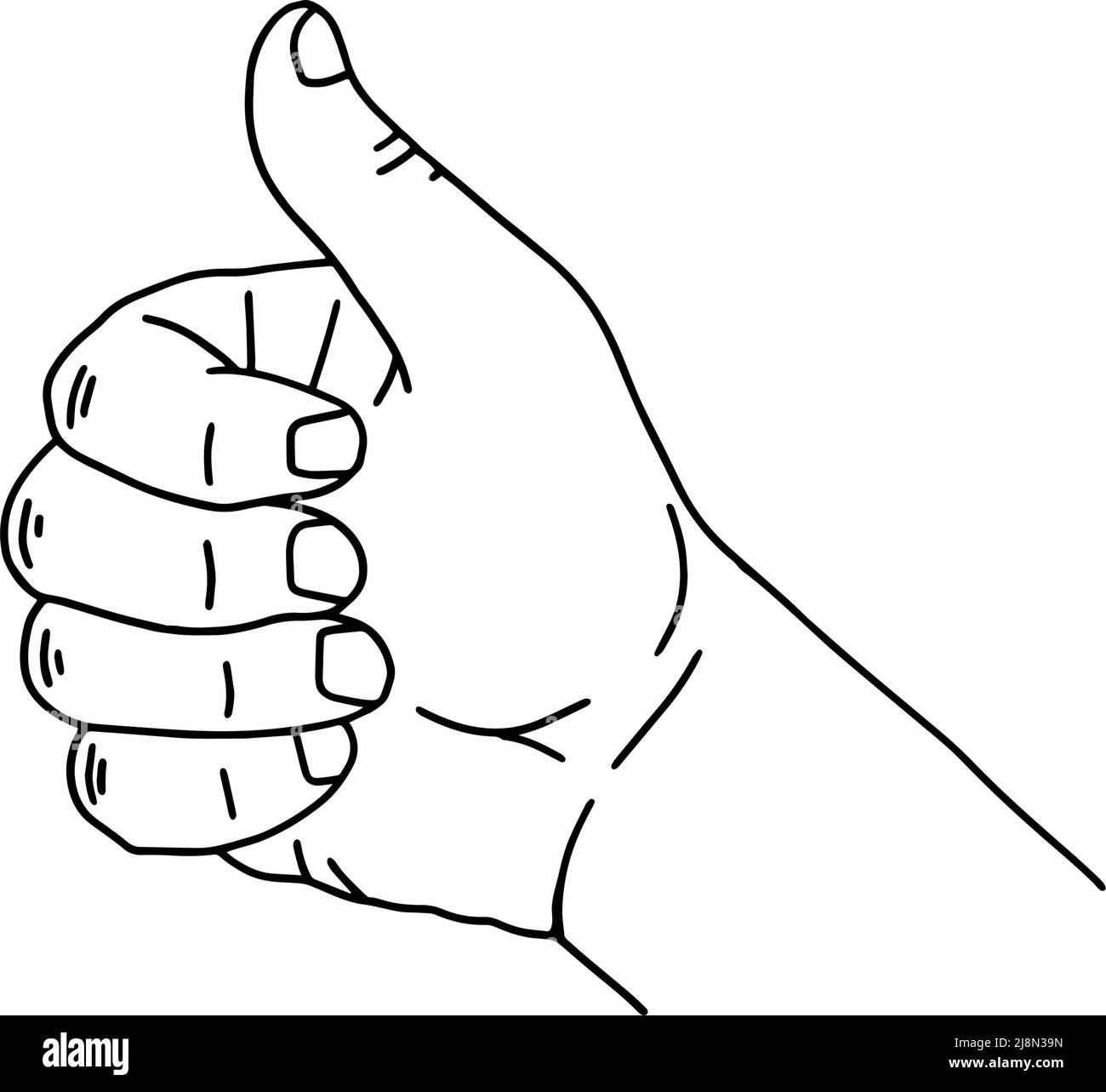 Thumb Up Icon Drawing. Thumbs up gesture (like symbol) doodle icon ...