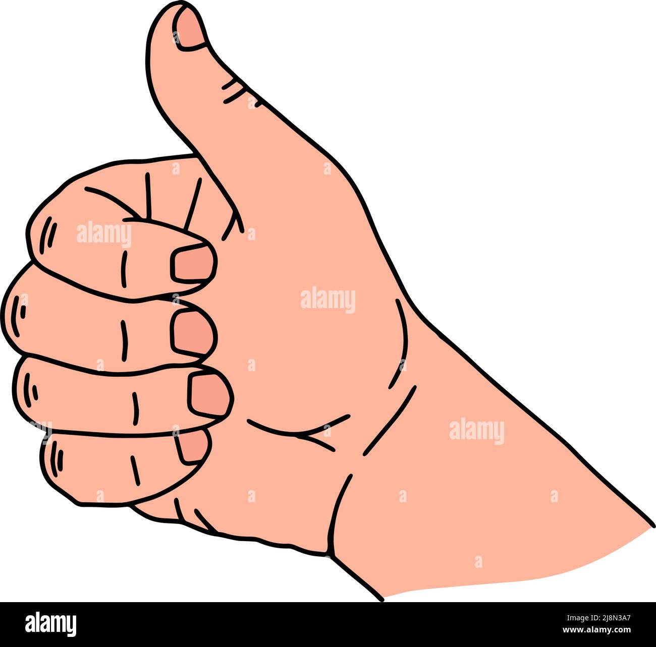 Thumb Up Icon Drawing. Thumbs up gesture (like symbol) doodle icon ...