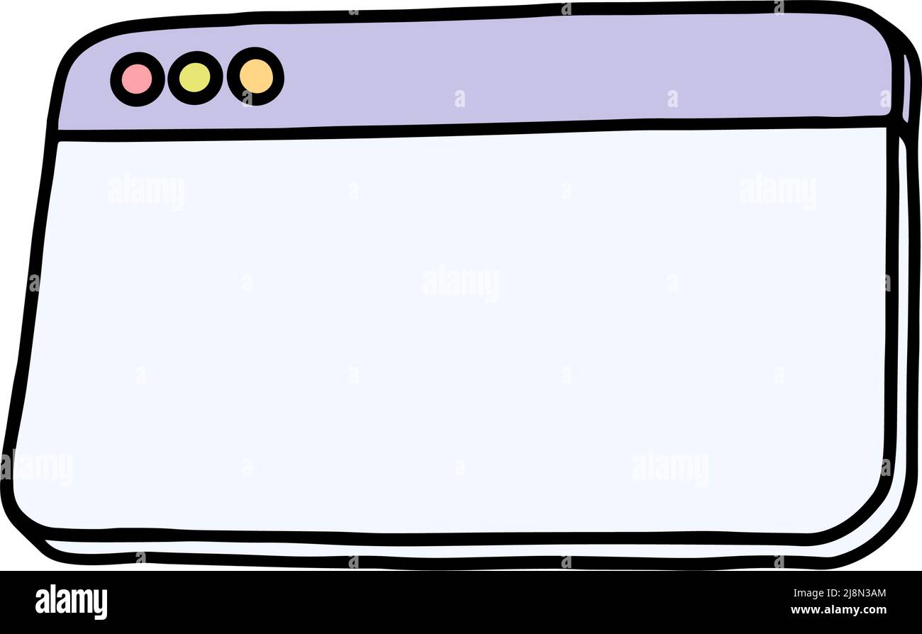 Open empty browser window hand drawn outline doodle icon. Internet ...