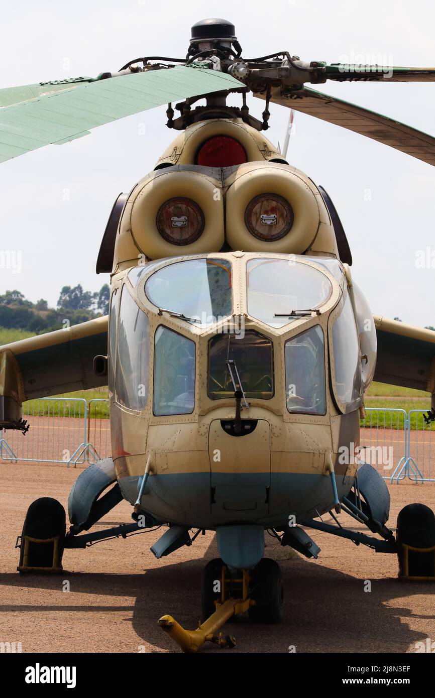 Russian Gunship Mi-24a Attack Helicopter Front View Stock Photo - Alamy