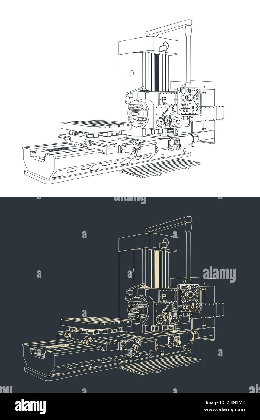 Stylized vector illustration of milling CNC machine Stock Vector Image ...