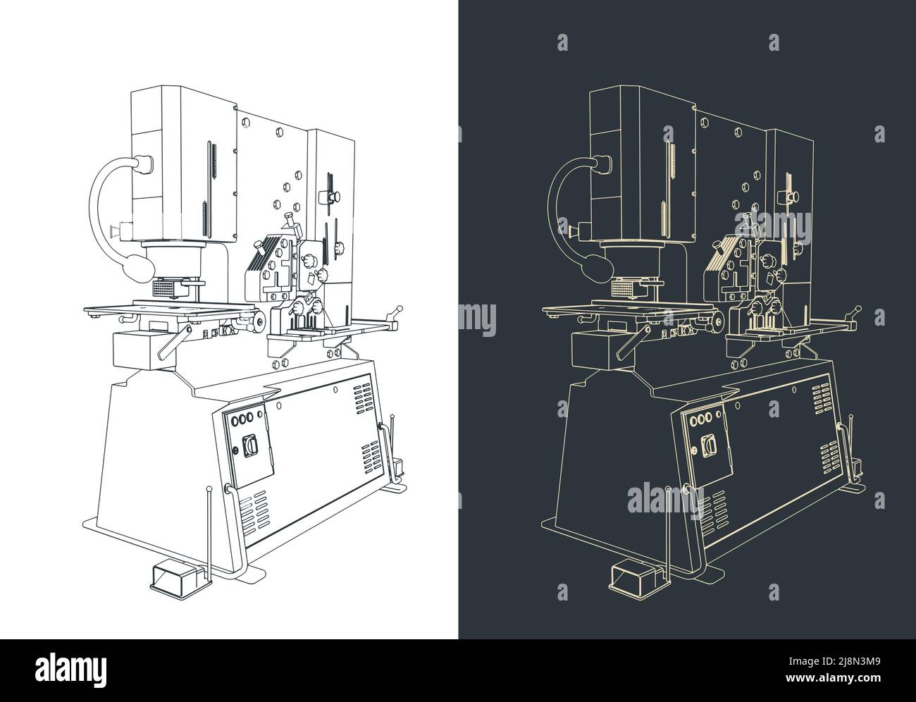 Stylized vector illustration of punch machine Stock Vector Image & Art ...