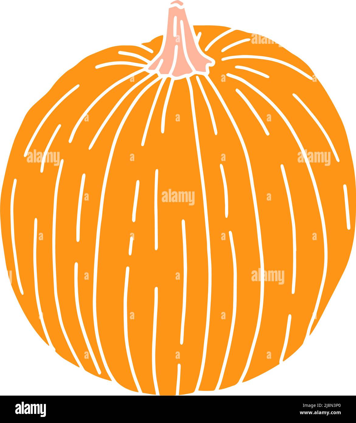 A bright illustration of pumpkins in a flat style. Cute vegetables are ...