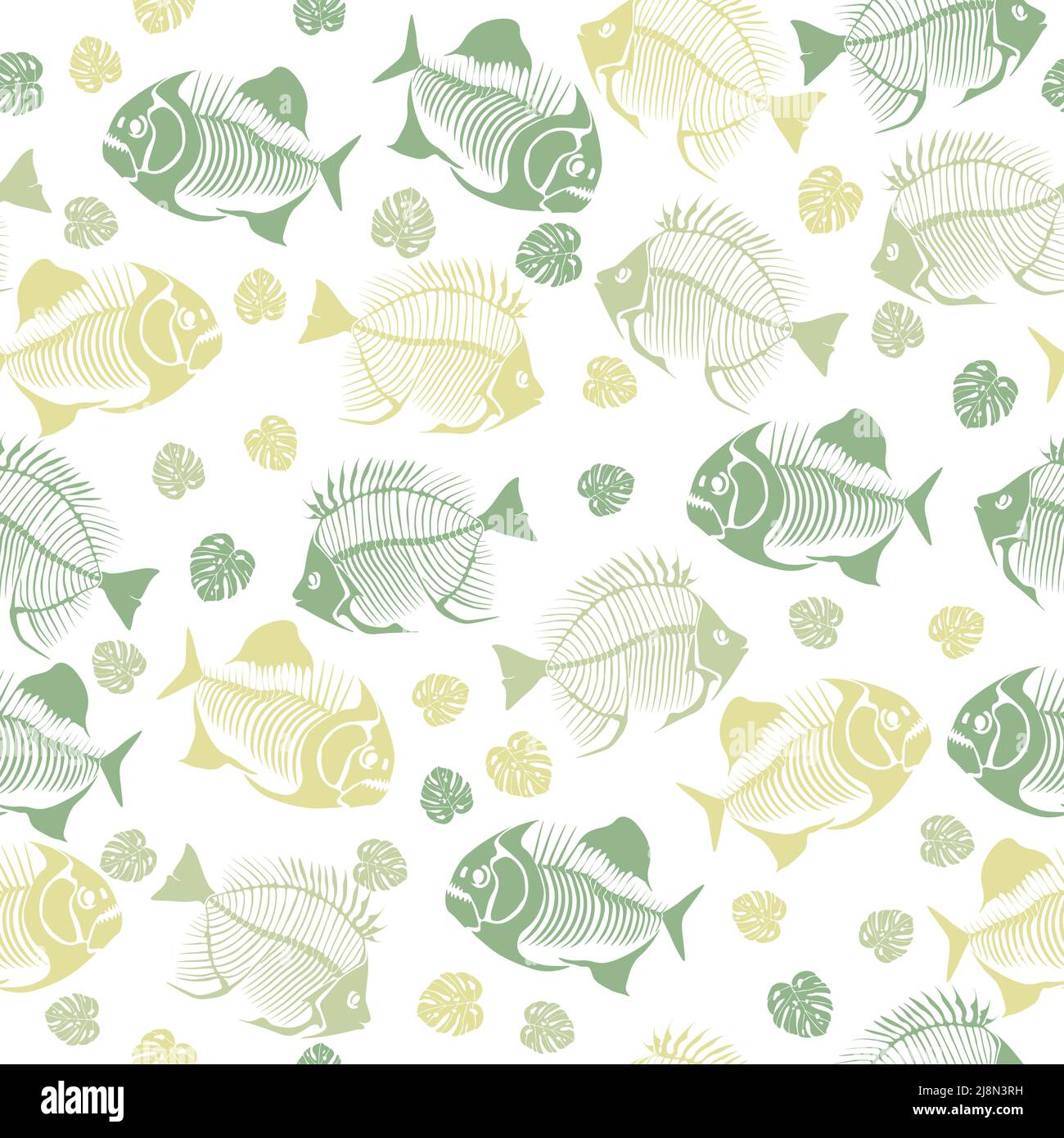 Seamless vector pattern with fish skeleton Stock Vector Image & Art - Alamy