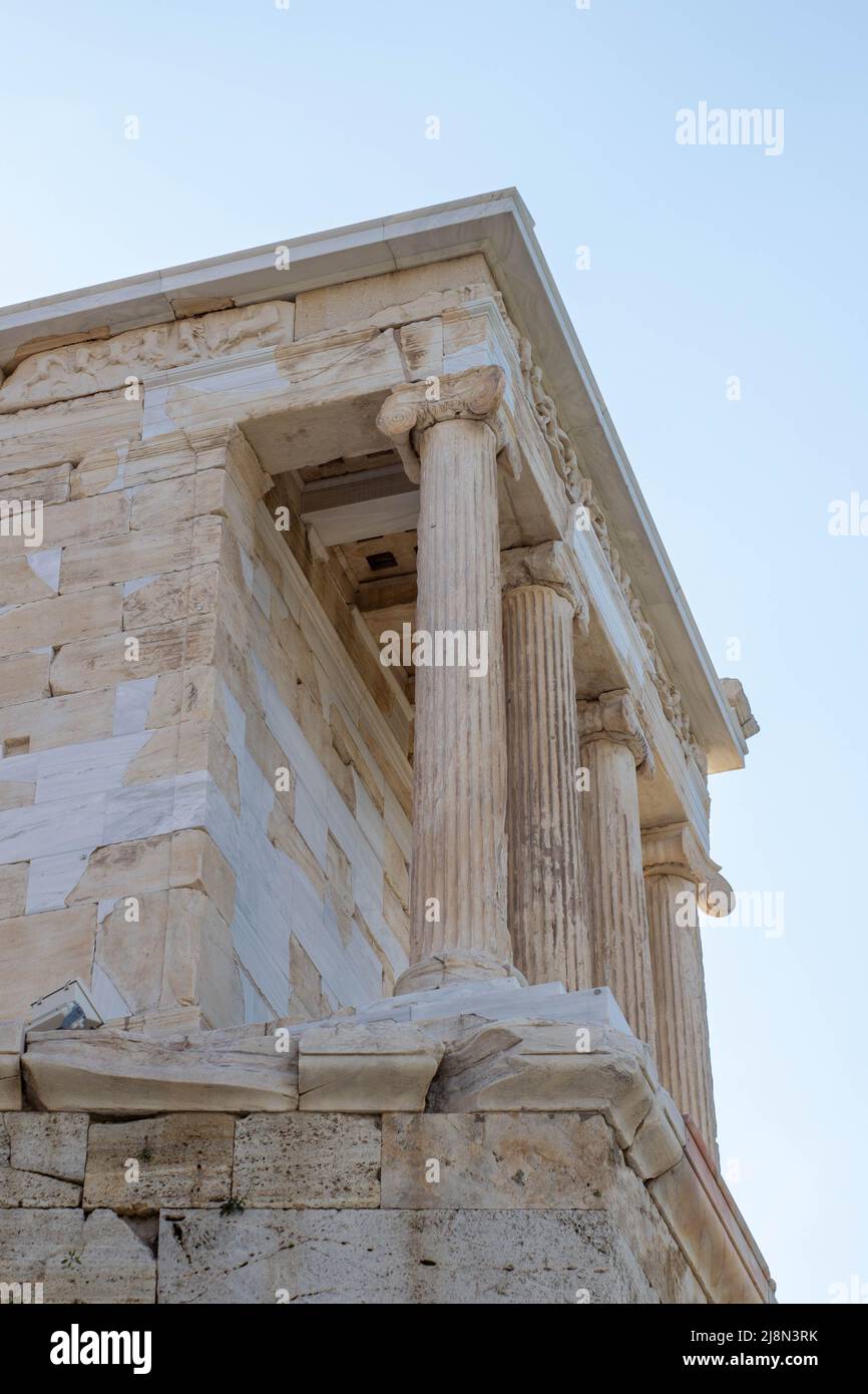 Close up vertical view of Parthenon Temple at the Acropolis of Athens, Greece Stock Photo - Alamy