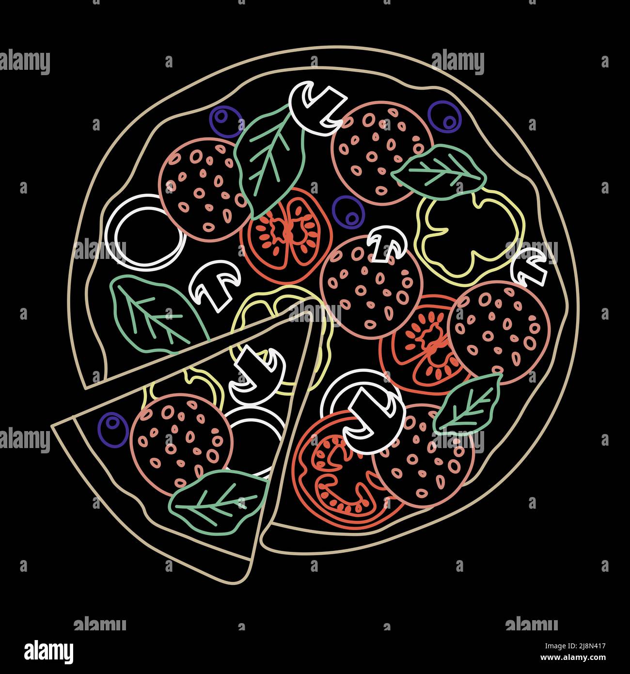 Trendy vector pizza design for pizzeria Stock Vector Image & Art - Alamy