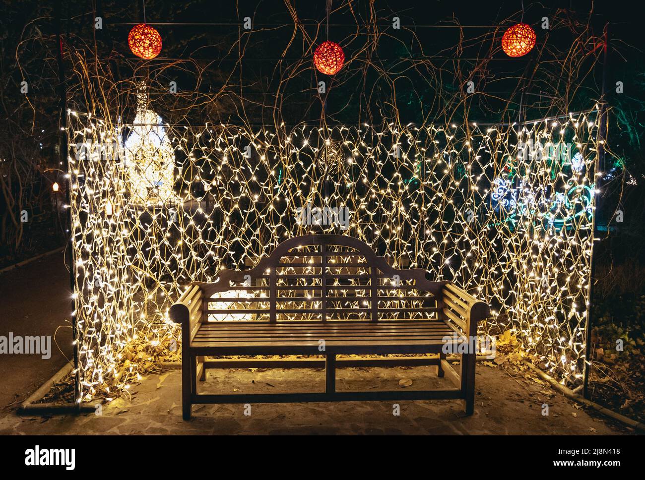 Bench in The Magical Botanic Garden exhibit in The Botanical Garden of ...