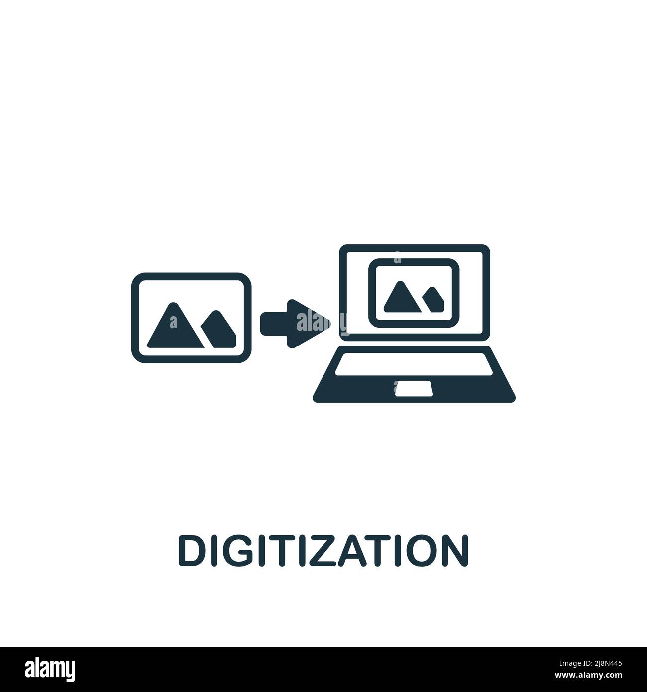 Digitization icon. Monochrome simple Industry 4.0 icon for templates ...