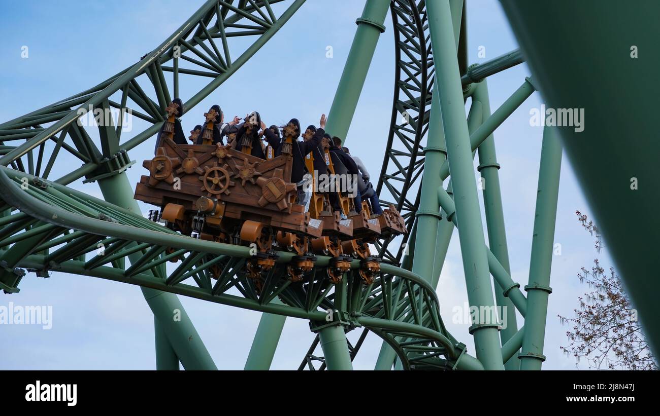 Sierksdorf, Germany - April.30.2022: Young people have fun during a ...