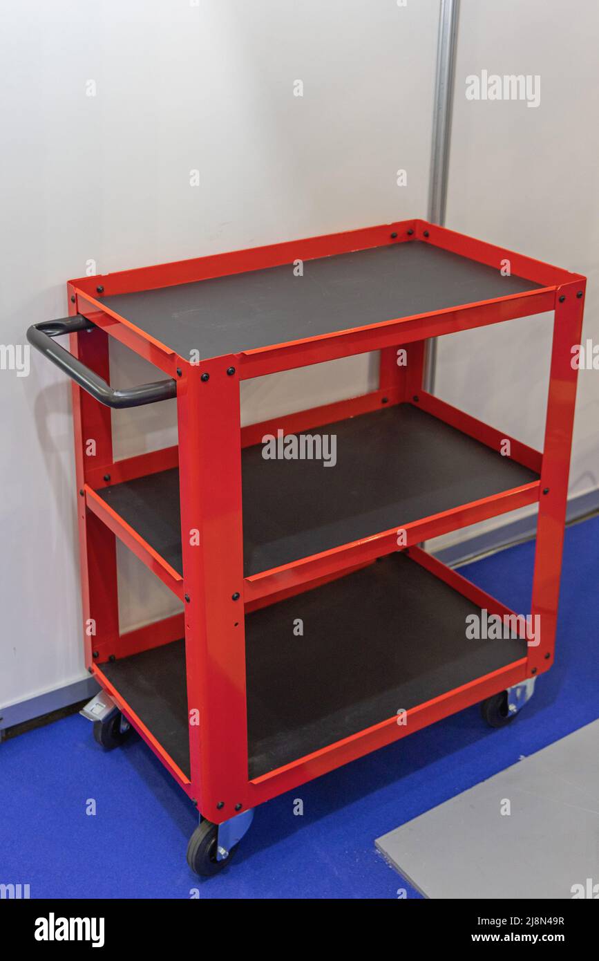 Multi Purpose Roller Cart With Three Shelves Service Garage Stock Photo ...