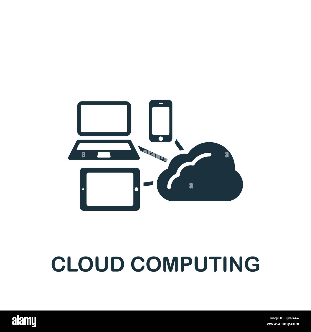 Cloud Computing icon. Monochrome simple Industry 4.0 icon for templates ...