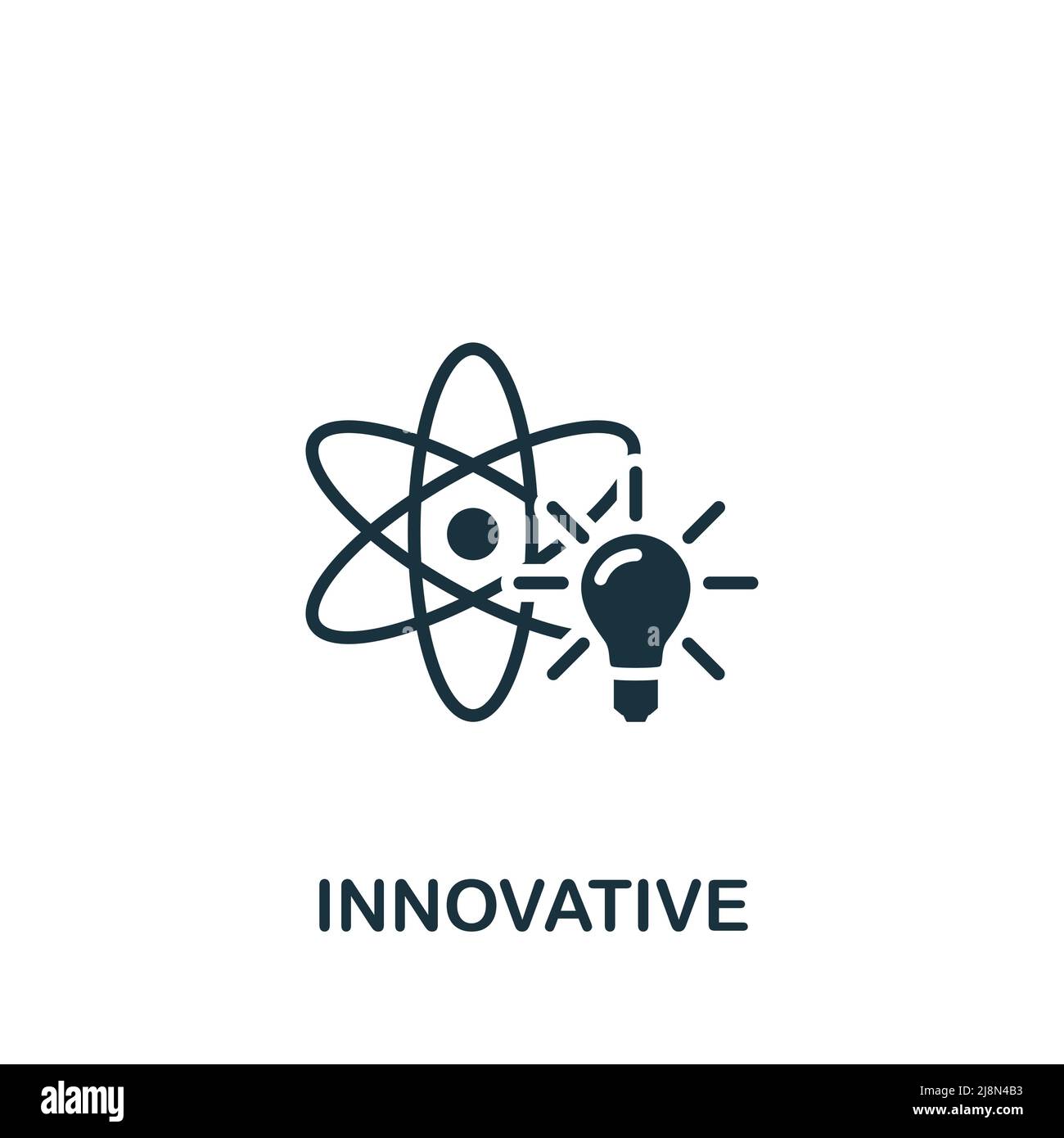 Innovative icon. Monochrome simple Industry 4.0 icon for templates, web ...