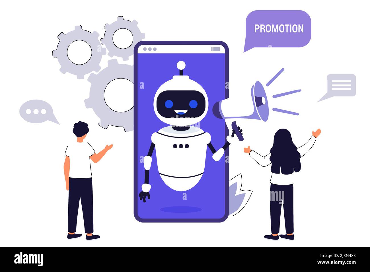 Talking to a robot Stock Vector Images - Alamy