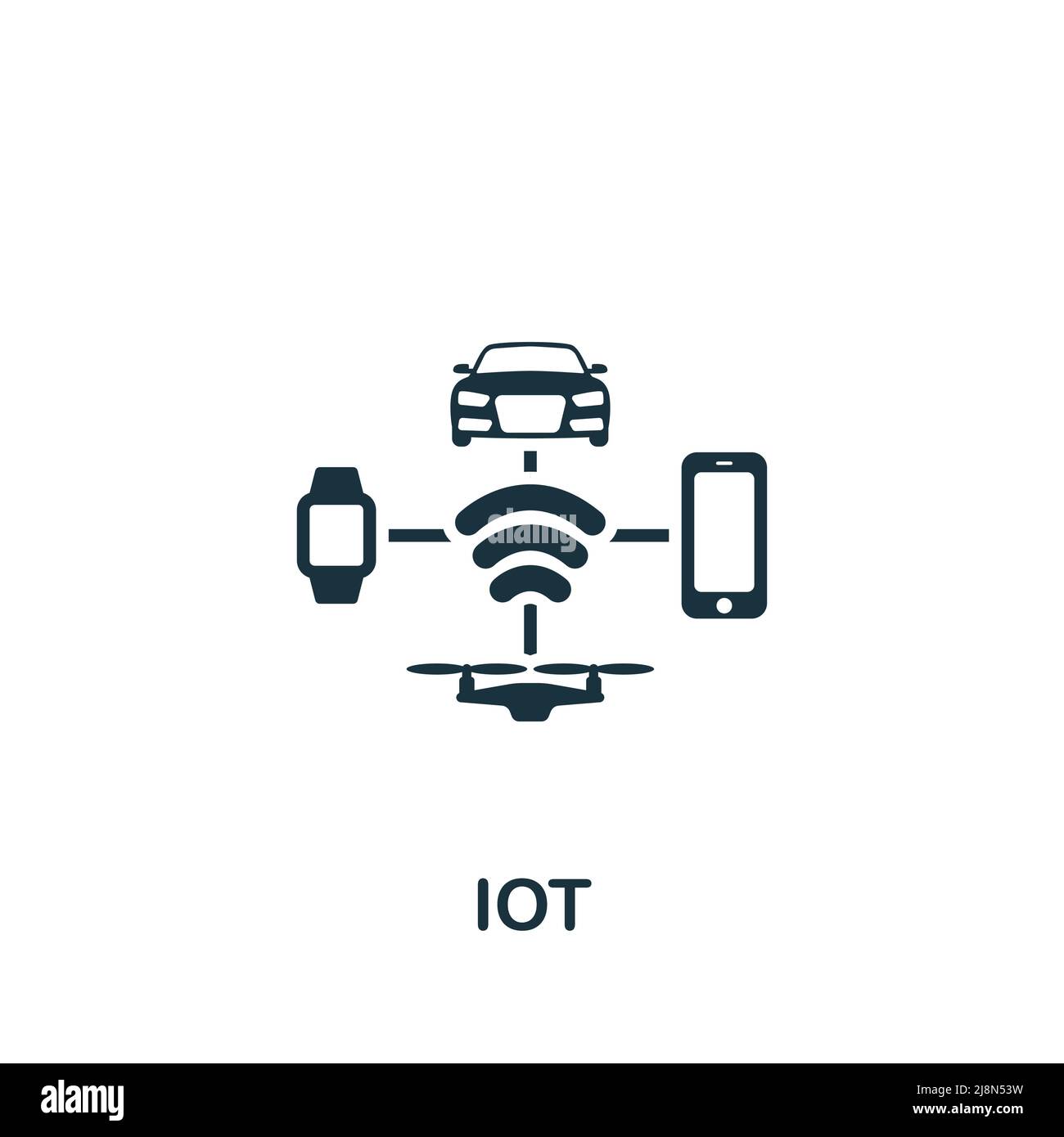 Iot icon. Monochrome simple Industry 4.0 icon for templates, web design ...