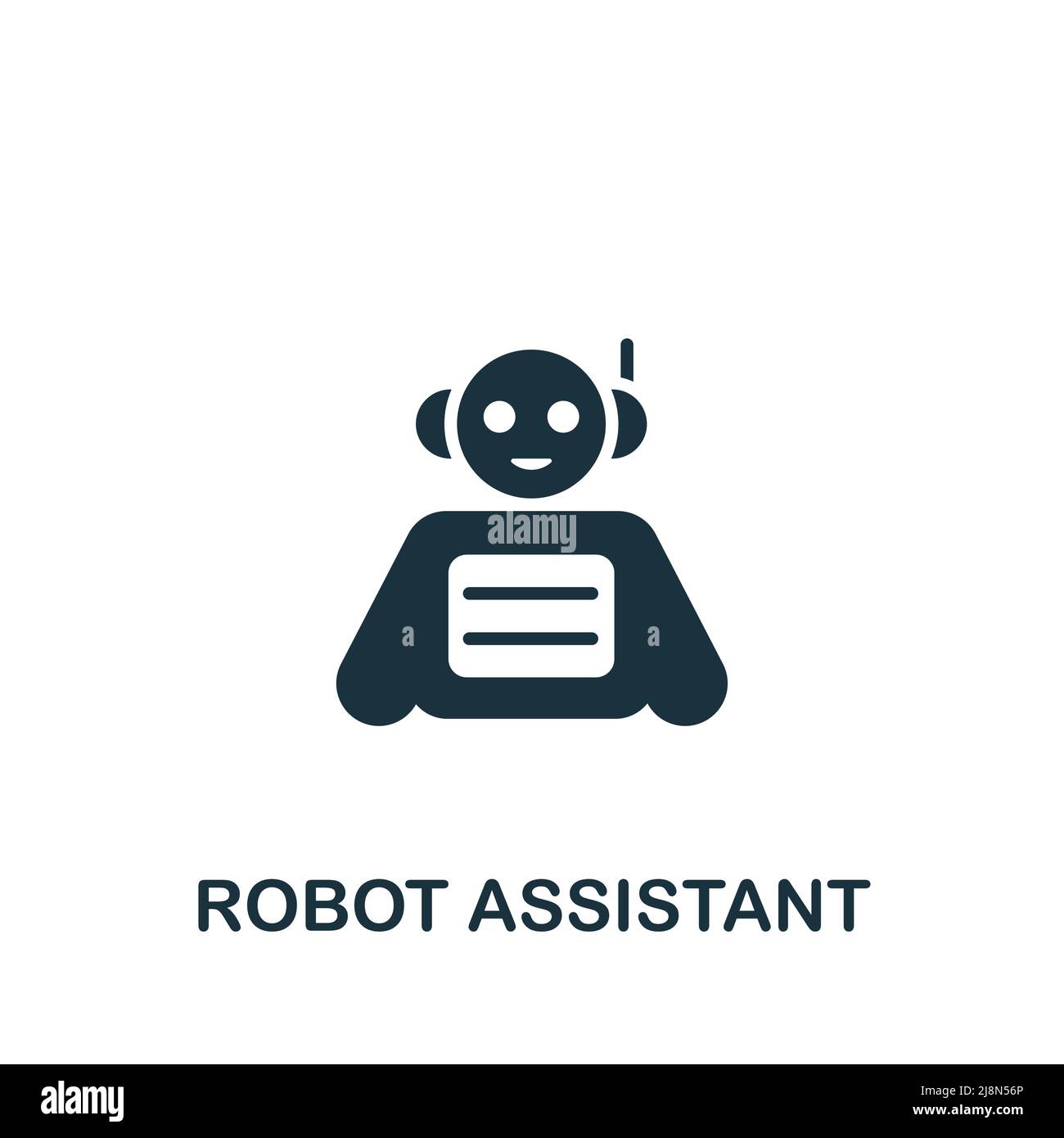 Robot Assistant icon. Simple line element industry 4.0 symbol for ...