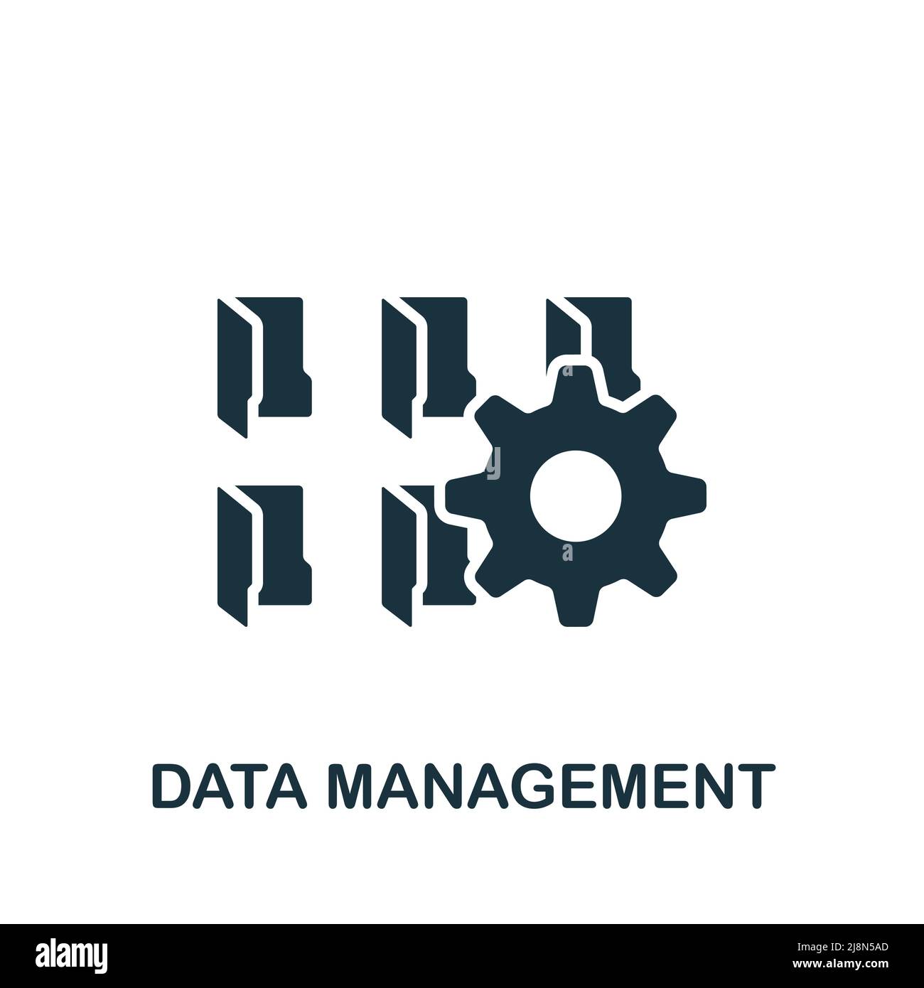Data Management icon. Simple line element industry 4.0 symbol for ...
