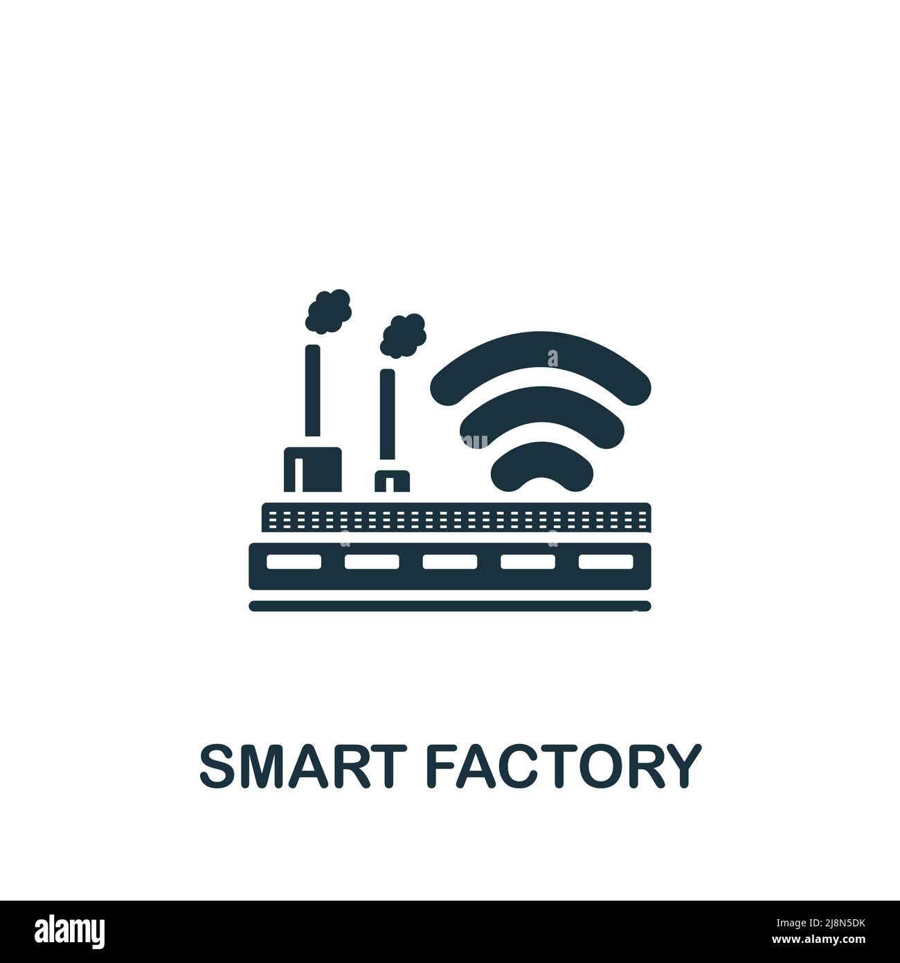 Smart Factory icon. Simple line element industry 4.0 symbol for ...