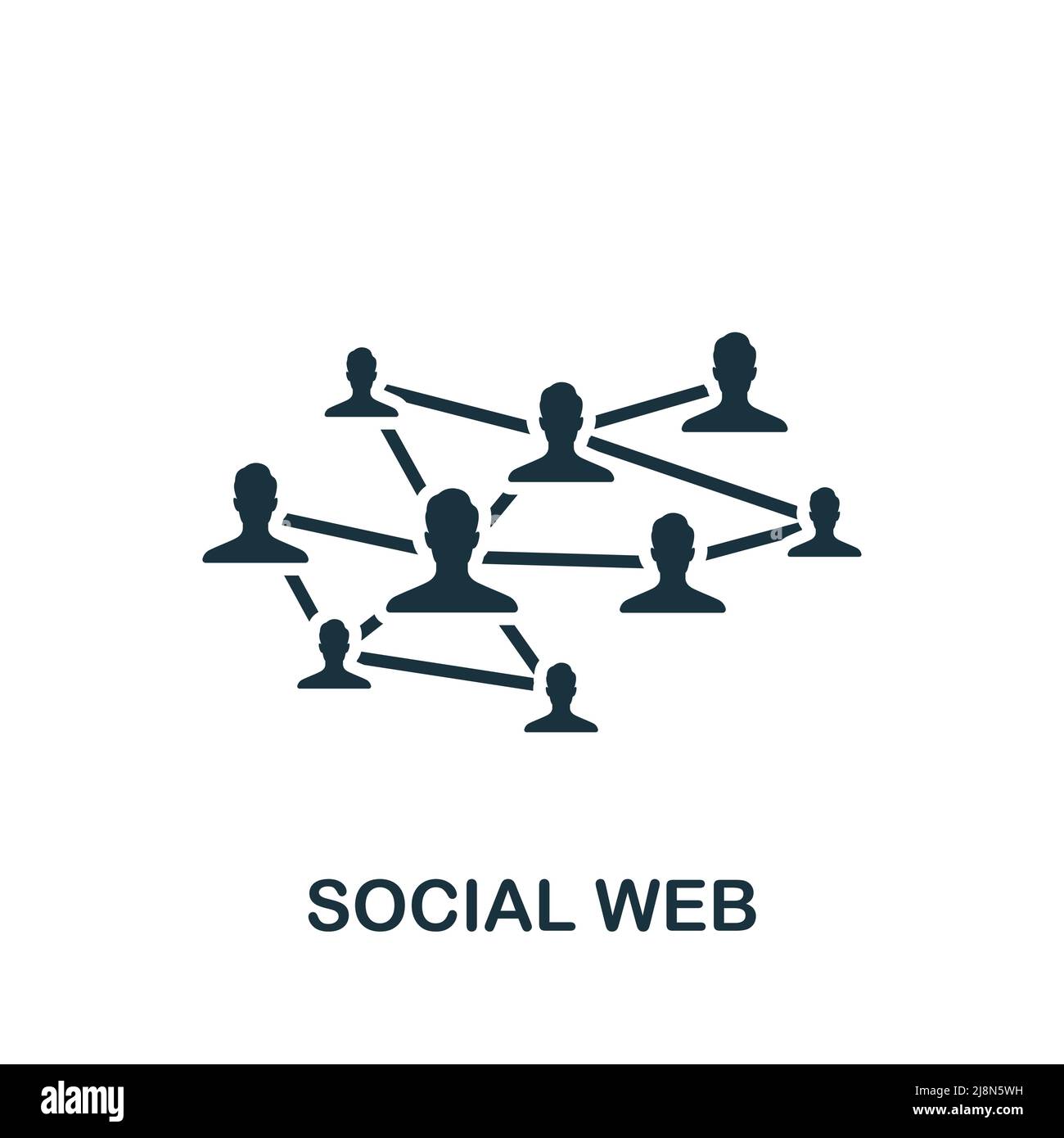 Social Web icon. Simple line element industry 4.0 symbol for templates ...