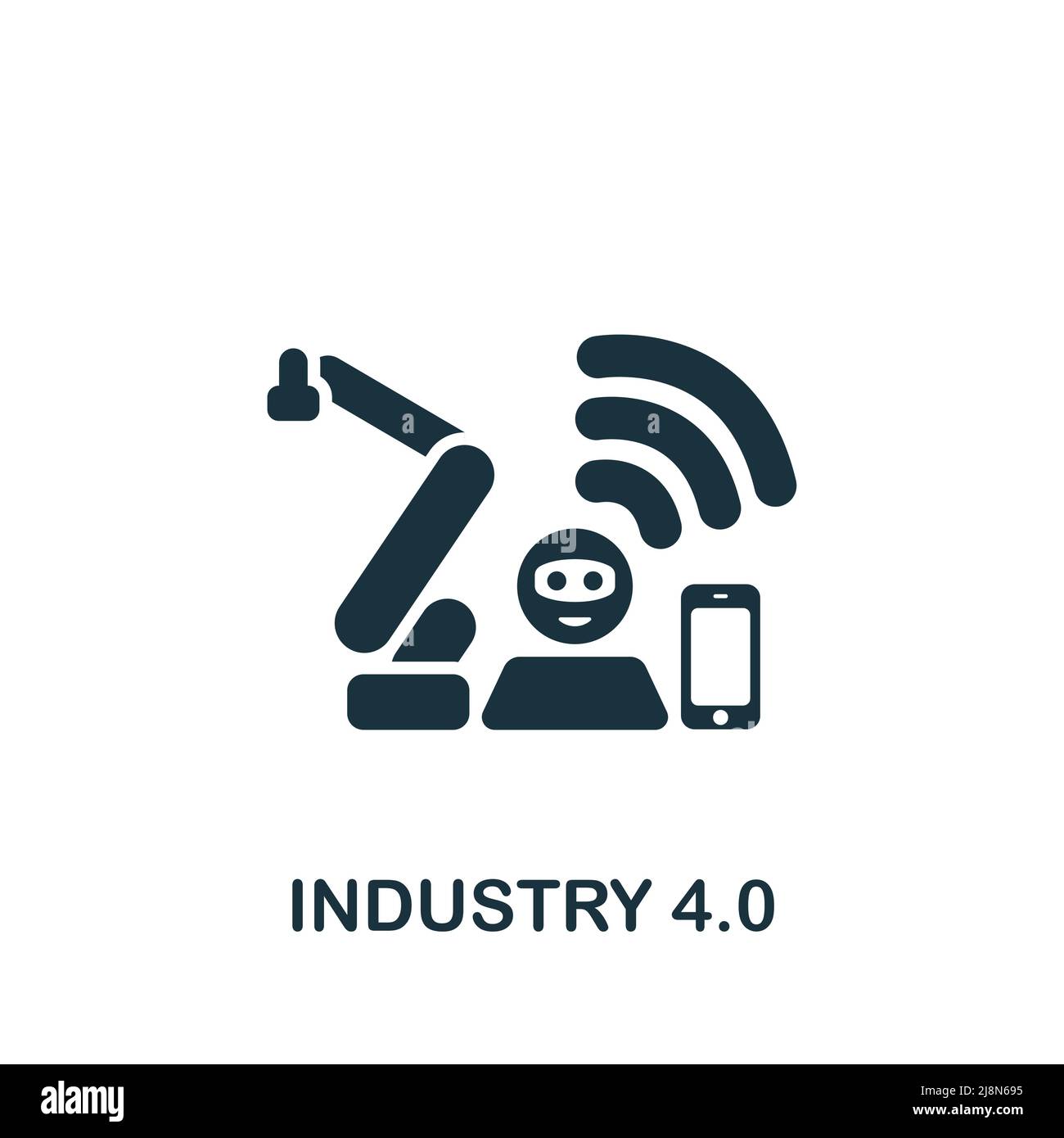 Industry 4 0 Icon Simple Line Element Industry 4 0 Symbol For