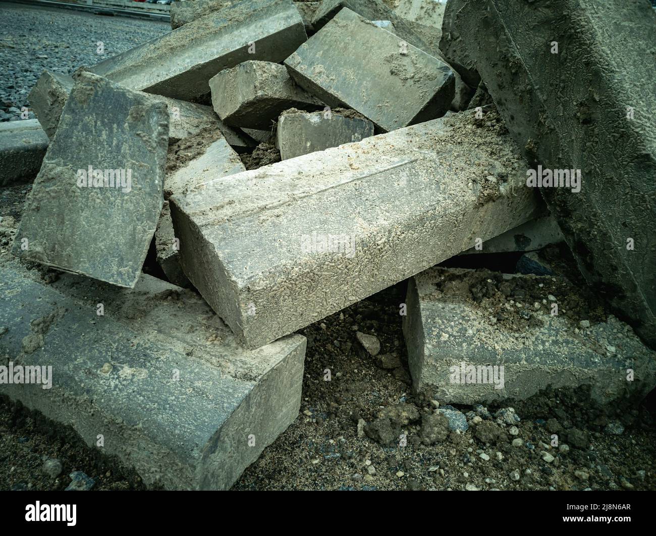 A stack of paving slabs for sidewalk construction Stock Photo - Alamy